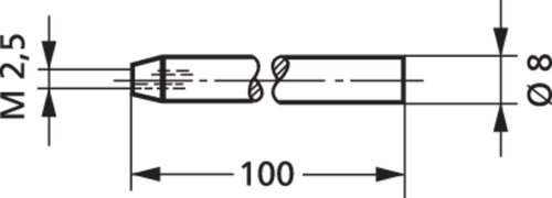 Tasterhalter mit Anschlussgewinde M2,5 Digimar 814 h - Mahr